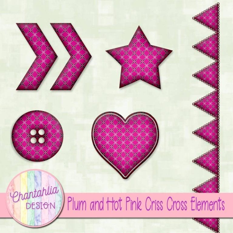 Free Plum and Hot Pink Criss Cross Elements for Digital Scrapbooking