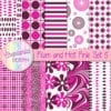 Free Plum and Hot Pink Digital Papers with Patterned Designs