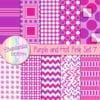 Free Purple and Hot Pink Digital Papers with Patterned Designs