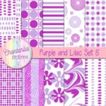 Free Purple and Lilac Digital Papers with Patterned Designs