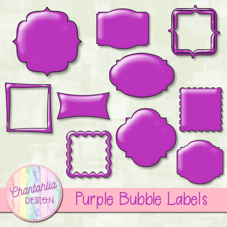 Free Bubble Labels Design Elements in Purple