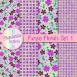 Free Digital Papers featuring Purple Floral Designs