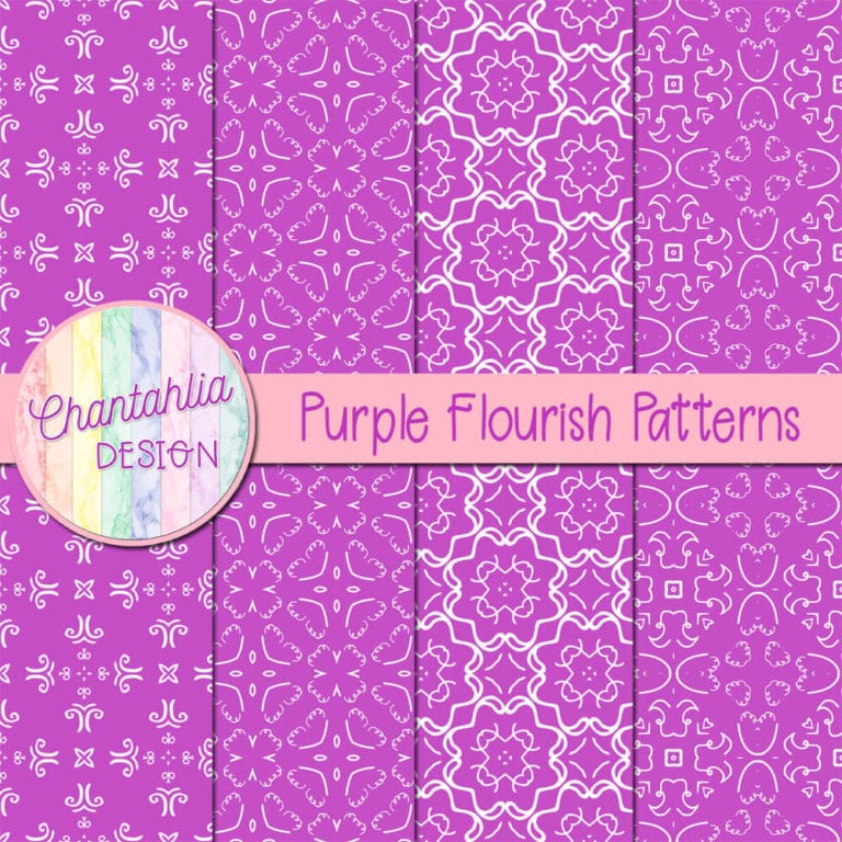 Free Digital Papers featuring Purple Flourish Designs