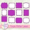Free Glitter Labels Design Elements in Purple
