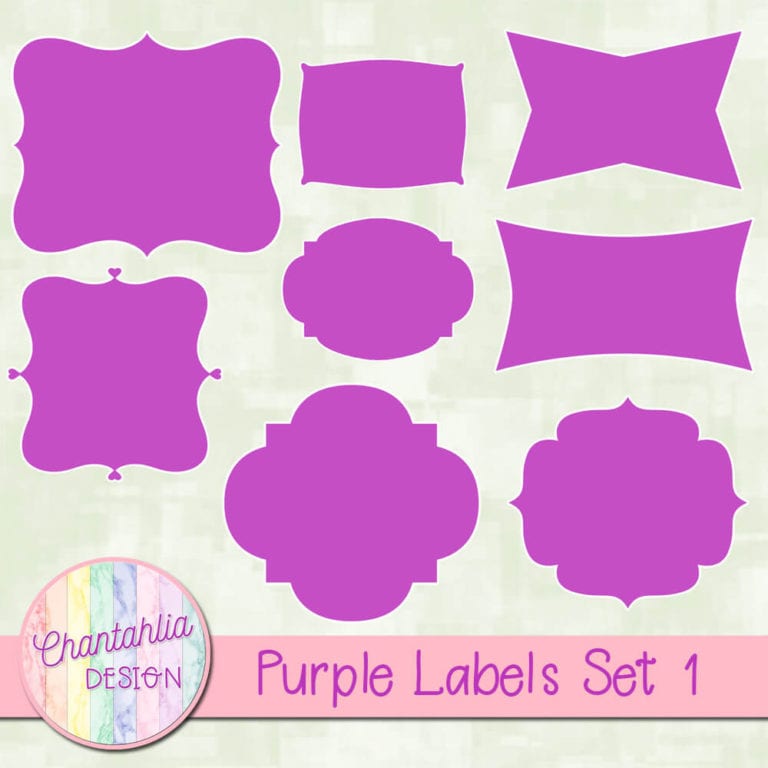 Free Labels Design Elements in Purple