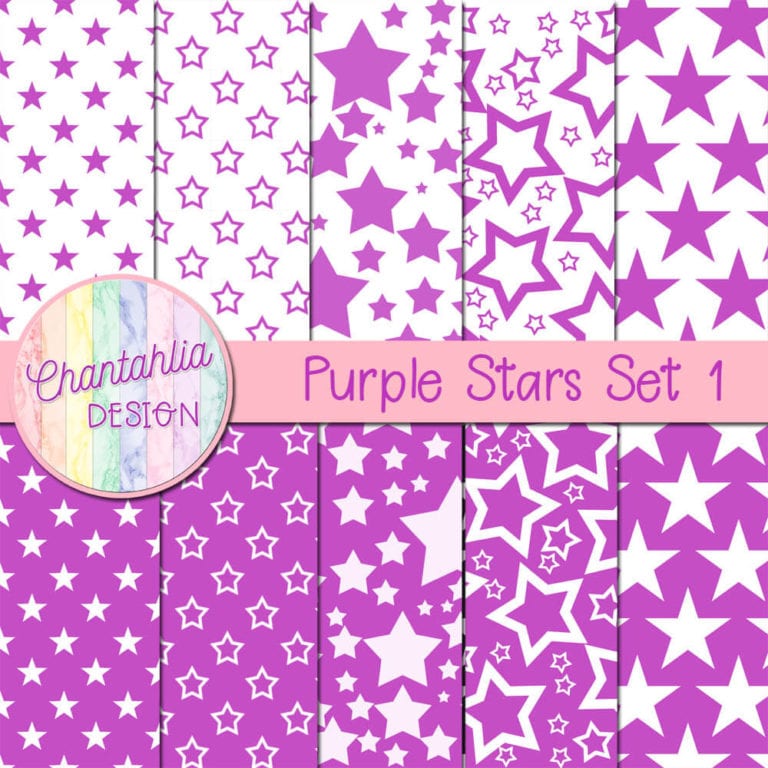 Free Digital Papers featuring Purple Stars Designs