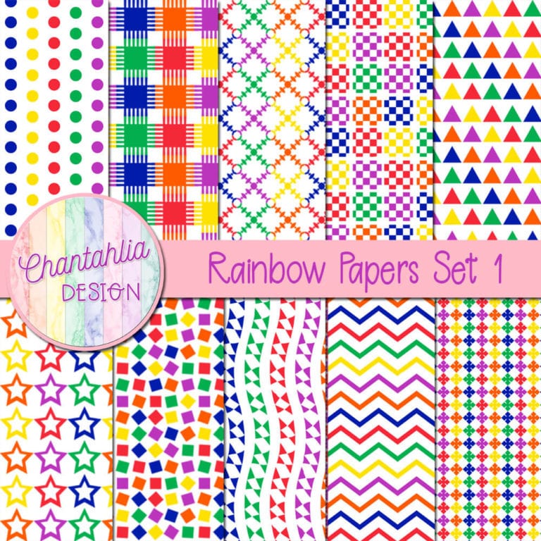 Free Digital Papers featuring Rainbow Patterns
