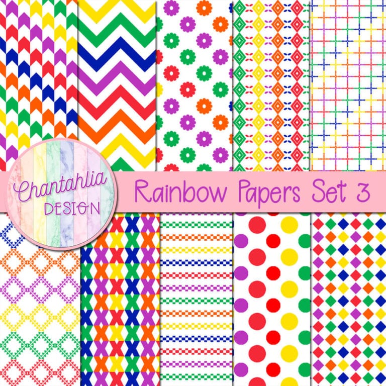 Free Digital Papers featuring Rainbow Patterns