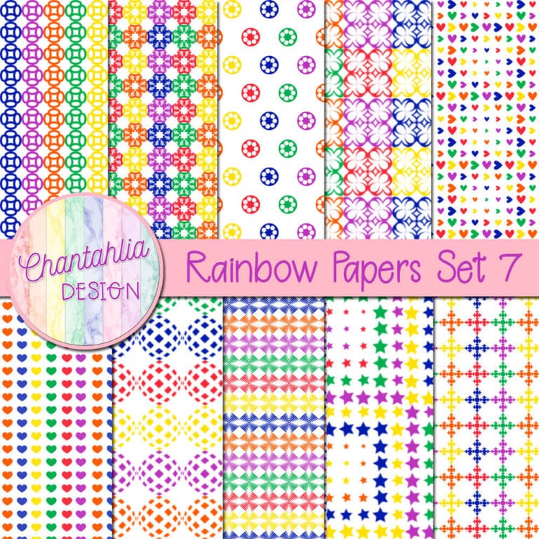 Free Digital Papers featuring Rainbow Patterns