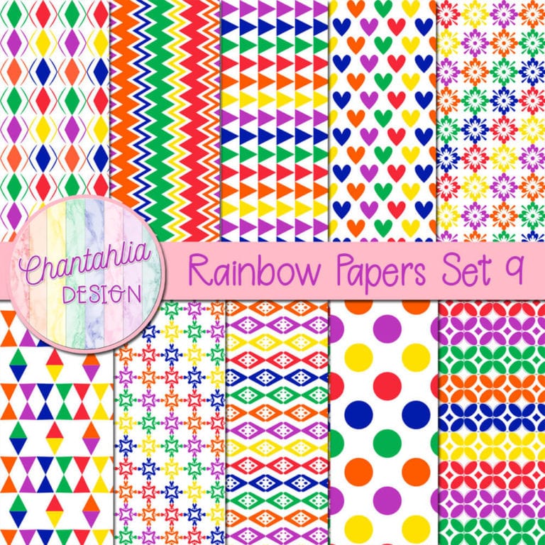 Free Digital Papers featuring Rainbow Patterns