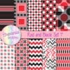 Free Red and Black Digital Papers with Patterned Designs