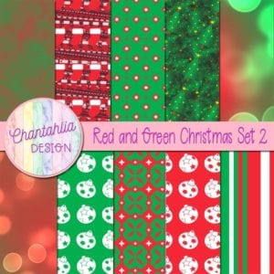Free Red and Green Christmas Digital Papers
