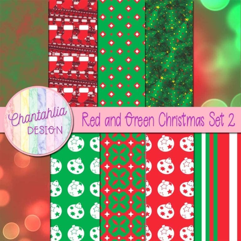 Free Red and Green Christmas Digital Papers