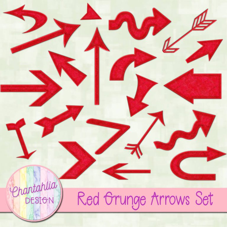 Free Grunge Arrows Design Elements in Red