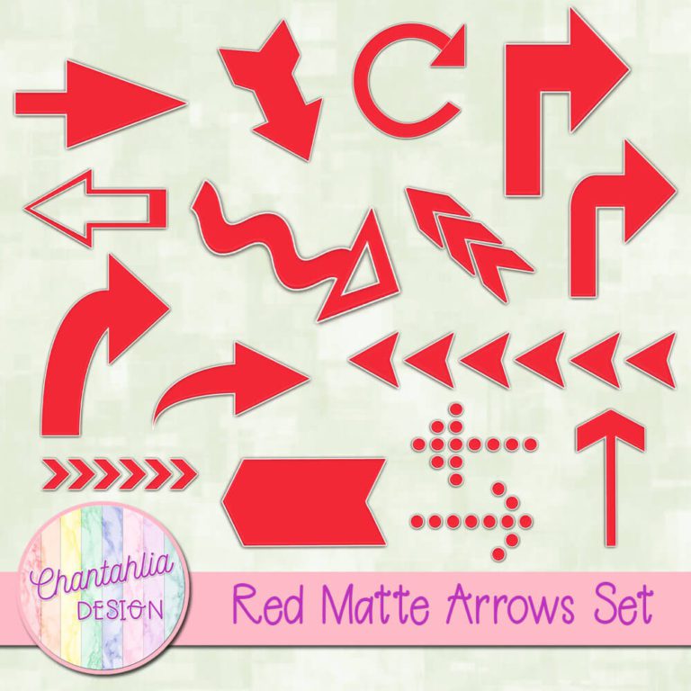 Free Matte Arrows Design Elements in Red