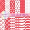 Free Digital Papers featuring Mixed Patterns in Red