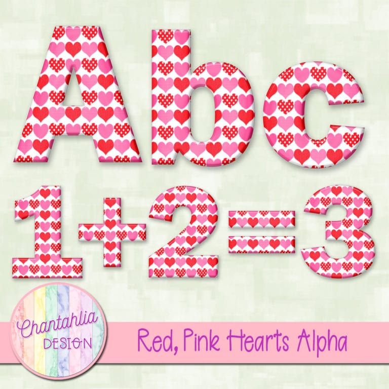Free Alpha featuring a Red and Pink Hearts Christmas Design