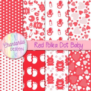 Free Digital Papers featuring Red Polka Dot Baby Designs
