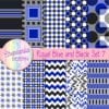 Free Royal Blue and Black Digital Papers with Patterned Designs