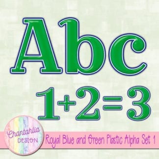 Royal Blue and Red Plastic Alpha Set 1 - Chantahlia Design