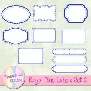 Free Labels Design Elements in Royal Blue