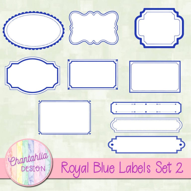 Free Labels Design Elements in Royal Blue