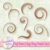 Free Rust Brown and Beige Glossy Gradient Swirl Elements for Digital ...