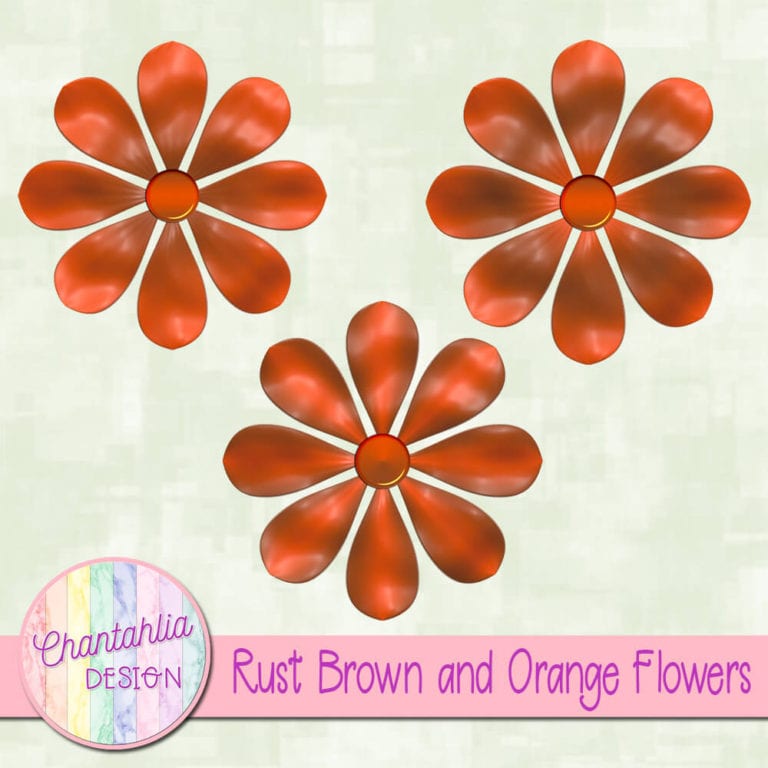 Free Rust Brown and Orange Layered Hearts for Digital Scrapbooking
