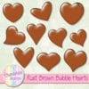 Free Bubble Hearts Design Elements in Rust Brown