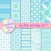 Free Sea Blue and Aqua Digital Papers with Patterned Designs