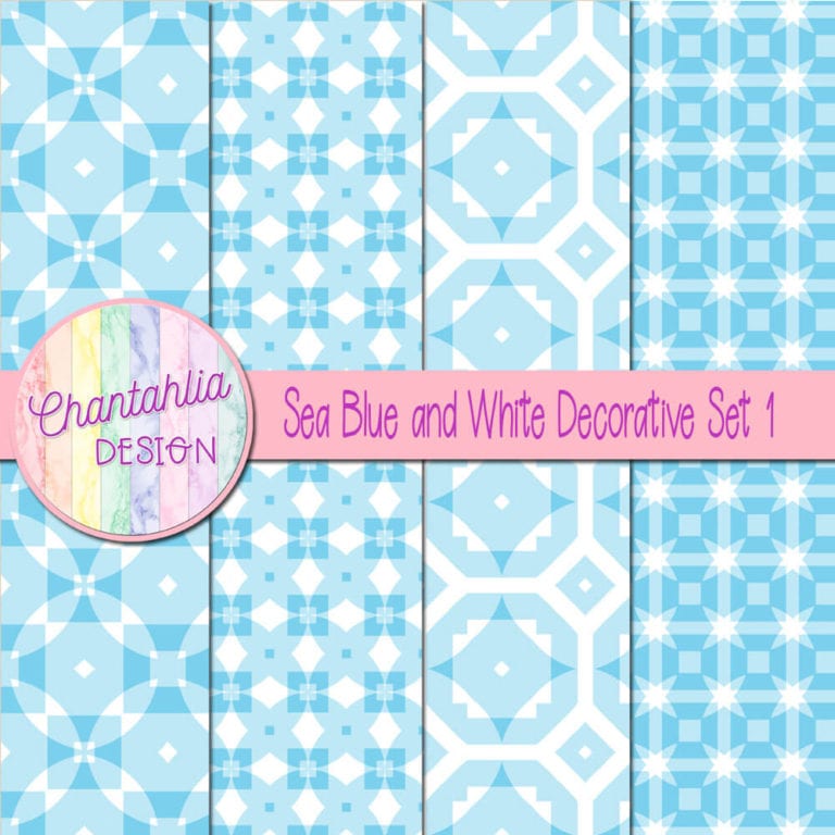 Free Digital Papers featuring Sea Blue Decorative Designs