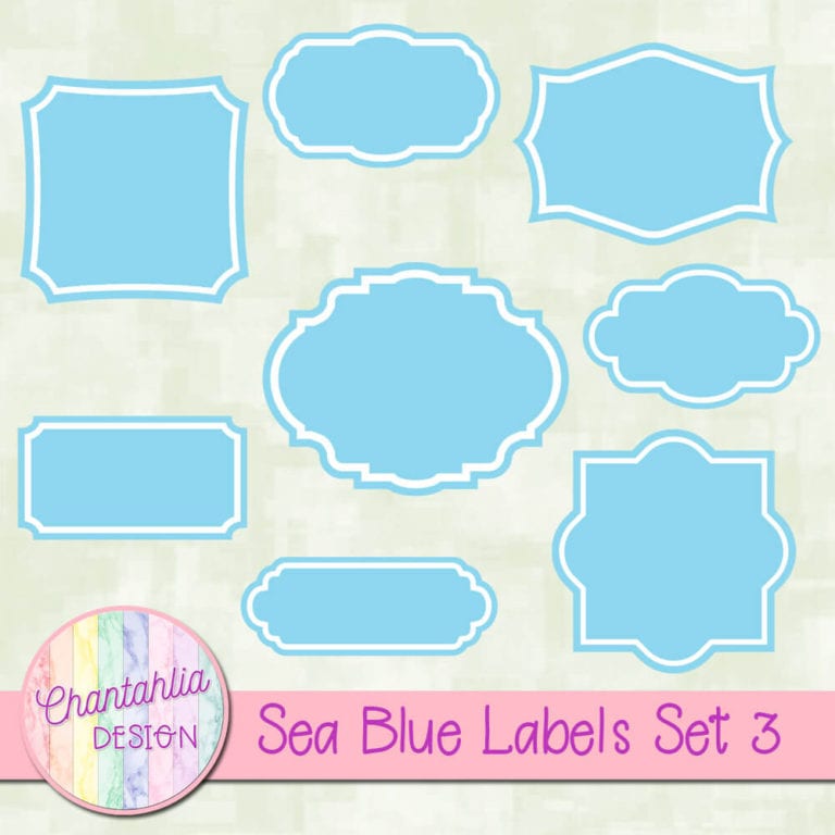 Free Labels Design Elements in Sea Blue