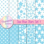 Free Digital Papers featuring Sea Blue Stars Designs