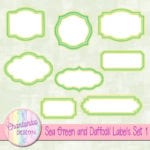 Free Sea Green and Daffodil Labels for Digital Scrapbooking