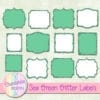Free Glitter Labels Design Elements in Sea Green