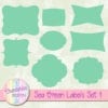 Free Labels Design Elements in Sea Green