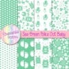 Free Digital Papers featuring Sea Green Polka Dot Baby Designs