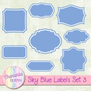 Free Labels Design Elements in Sky Blue