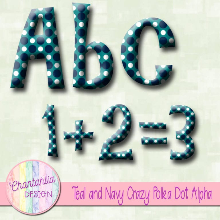 Free Alpha featuring a Teal and Navy Crazy Polka Dot Design
