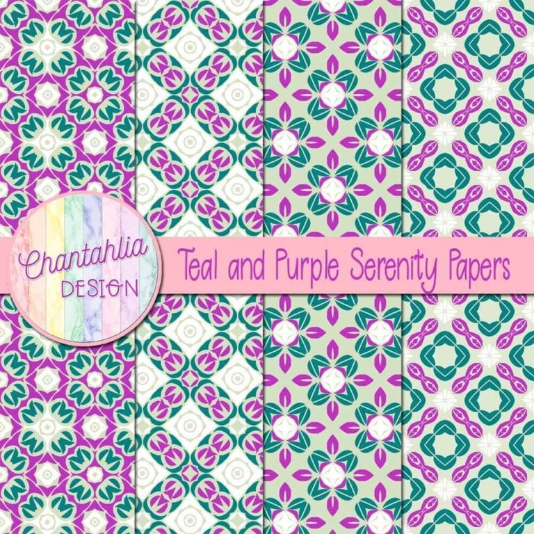 Free Digital Papers featuring Teal and Purple Serenity Designs