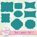 Free Labels Design Elements in Teal