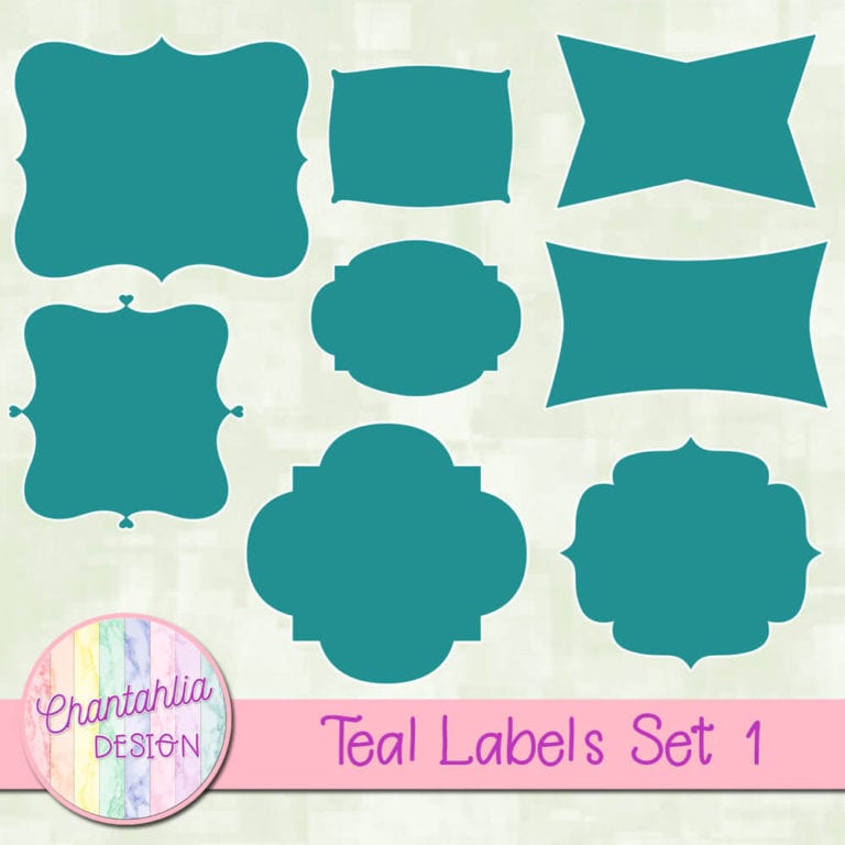 Free Labels Design Elements in Teal