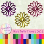 Free Flowers Design Elements in a Metal Outline Style
