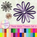Free Dotted Metal Flowers Design Elements