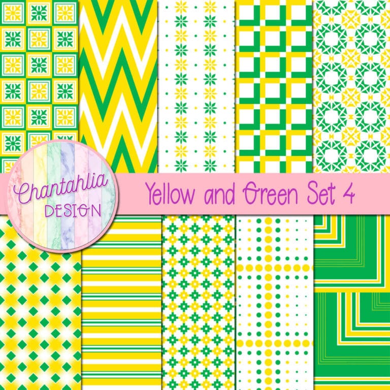 Free Yellow and Daffodil Digital Papers with Patterned Designs