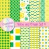 Free Yellow and Green Digital Papers with Patterned Designs