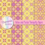Free Yellow and Purple Digital Papers with Tranquility Designs