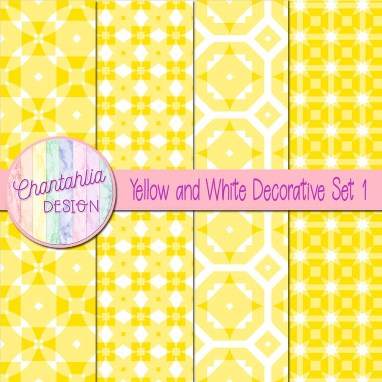 Free Digital Papers featuring Yellow Decorative Designs
