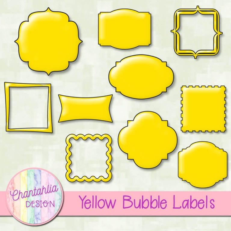 Free Bubble Labels Design Elements in Yellow