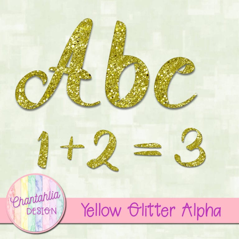 Yellow Glitter Alpha - Chantahlia Design